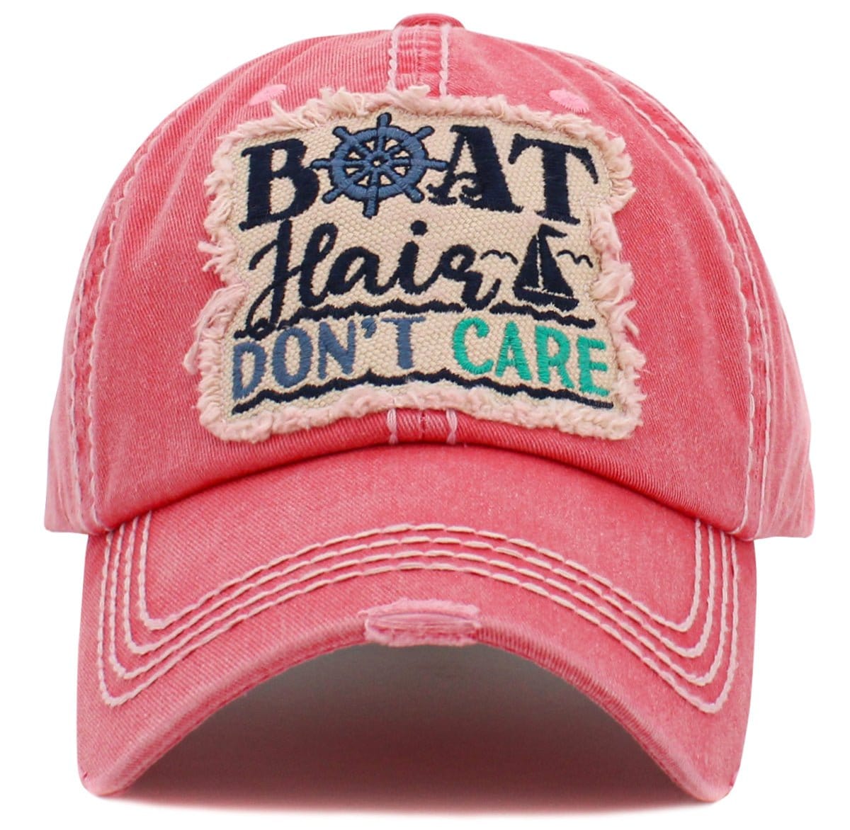 KBV1484 'Boat Hair Don't Care ' Washed Vintage Ballcap